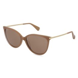 MaxMara Max Mara MM0201 | Damen-Sonnenbrille | Fassung: Vollrand, Cat Eye, Acetat, Braun Matt | Glasfarbe: Braun