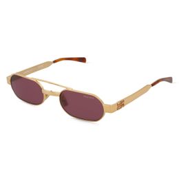 Miu Miu MU B52S | Damen-Sonnenbrille | Fassung: Vollrand, Oval, Metall, Silber | Glasfarbe: Violett