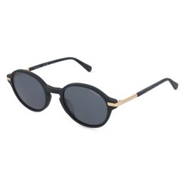 Gant GA00004 | Herren-Sonnenbrille | Fassung: Vollrand, Rund, Acetat, Schwarz Matt | Glasfarbe: Grau