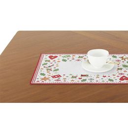 CS Schmal como Platzset Weihnachtspatch &brvbar; mehrfarbig &brvbar; Synthetik &brvbar; Ma&szlig;e (cm): B: 32 &raquo; H&ouml;ffner