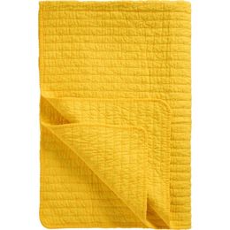 IB Laursen Baumwoll-Quilt mit Kreuzstichen 180 x 130 cm, gelb skandinavische Deko Online Shop