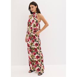 bonprix Overall aus gl&auml;nzendem Satin, rot, Gr.36, Modern und feminin: Overaull aus gl&auml;nzendem Satin und floralem Allover-Print, somit ist jedes Teil ein Unikat.