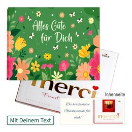 Pers&ouml;nliche Gru&szlig;karte mit Merci: Alles Gute f&uuml;r Dich (250 g)