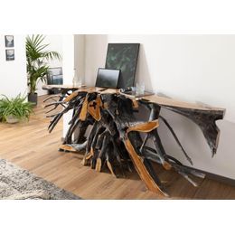 Konsolentisch Teak Wurzel verzweigt 250x50x80 natur lackiert UNIKA #180