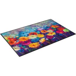 Fu&szlig;matte "Flowerlover", bunt, B:50cm H:7mm L:75cm, Polyamid, wash+dry by Kleen-Tex, Teppiche, Schmutzfangl&auml;ufer, Schmutzfangmatte, Motiv Blumen, rutschhemmend, waschbar