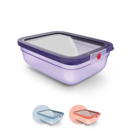 Frischhaltedose Emsa "oneClick", lila (violett), B:20,19cm H:8,5cm L:25,97cm, Polyprophylen (PP), Lebensmittelaufbewahrungsbeh&auml;lter, Frischhaltedose, verschlossen mit nur 1 x Klick, 100% dicht, made in Germany