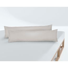 Seitenschl&auml;ferkissenbezug Biberna "Michi", grau (sturmgrau), B:40cm L:140cm, Feinjersey, Obermaterial: 100% Baumwolle, Kissenbez&uuml;ge