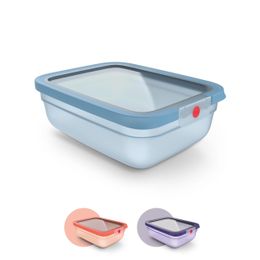 Frischhaltedose Emsa "oneClick", blau, B:20,19cm H:8,5cm L:25,97cm, Polyprophylen (PP), Lebensmittelaufbewahrungsbeh&auml;lter, Frischhaltedose, verschlossen mit nur 1 x Klick, 100% dicht, made in Germany