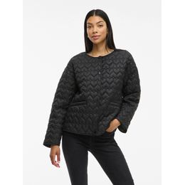 Steppjacke Vila "VISILLA L/S QUILTED JACKET", Damen, Gr. 36, schwarz (schwarz beauty), Web, Obermaterial: 100% Polyamid, unifarben, regular fit normal, Rundhals, Jacken Steppjacke