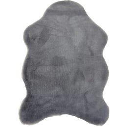 Fellteppich Astra "Elda, Kunstfell", grau, B:55cm H:13mm L:80cm, Kunstfaser, Teppiche, Fellteppich, Dekofell, kuschelweich, Wohnzimmer, Kinderzimmer, Kaninchenhaptik