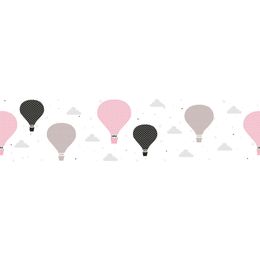 A.S. Cr&eacute;ation Bord&uuml;re A.S. CR&Eacute;ATION "Cloud Balloons", wei&szlig; (wei&szlig; hellbraun rosa), B:0,16m L:5m, Papier, Tapeten, Hei&szlig;luftballon Bord&uuml;re Tapete Kinder Borte modern Design Kinderzimmer