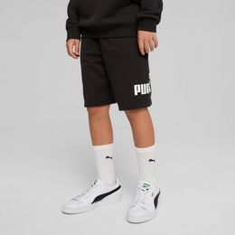 Trainingsshorts Puma "ESS NO 1 LOGO SHORTS TR B", Jungen, Gr. 140, N-Gr, schwarz (Puma schwarz), Sweatware, Obermaterial: 68% Baumwolle, 32% Polyester, bedruckt, regular fit ca. Mitte Knie, Hosen, mit Eingrifftaschen, elastischer Bund, f&uuml;r Jugendliche