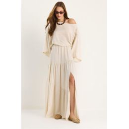 Asymmetrischer Kragen Oversized Zweiteiler mit R&uuml;schendetail