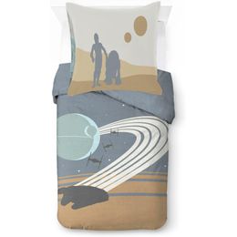 Kinderbettw&auml;sche Star Wars "Star Wars Adult Scenic", bunt (grau), B/L: 135cm x 200cm, 1 Stk., 1 Stk., Linon, B/L: 80cm x 80cm, 2, Linon, Obermaterial: 100% Baumwolle, Bettw&auml;sche, 100% Baumwolle