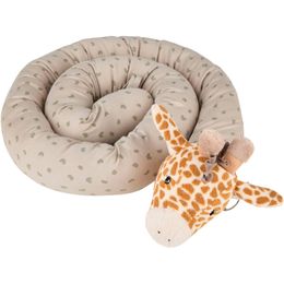 Nestchenschlange Sterntaler "Giraffe Kaya", grau (steingrau), Obermaterial: 100% Polyester. Obermaterial 2: 100% Baumwolle. Wattierung: 100% Polyester, Bettnestchen