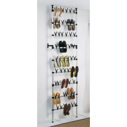 Teleskopregal Ruco, grau (aluminiumfarben, schwarz), B:66cm H:300cm T:25cm, Aluminium, Regale, Teleskopregal, Aluminium, h&ouml;henverstellbar, ideal f&uuml;r begehbare Kleiderschr&auml;nke