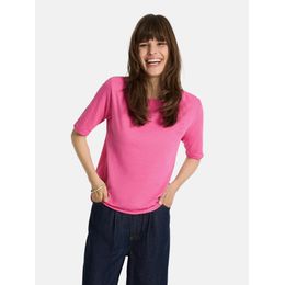 LIEBLINGSST&Uuml;CK T-Shirt LIEBLINGSST&Uuml;CK "Candice", Damen, Gr. 3XL, rosa (lovely pink), Single Jersey, Obermaterial: 100% Baumwolle, clean, unifarben, regular fit normal, Rundhals, Rollsaum, Shirts T-Shirt, mit Rundhals