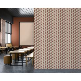 Livingwalls Vliestapete LIVING WALLS "3D-Tapete W&uuml;rfelmuster - Geometrische Vliestapete", braun (rot), B:0,53m H:0,02m L:10,5m, Vlies, Tapeten