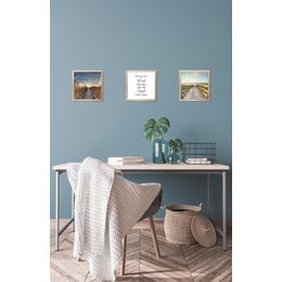 Bild mit Rahmen B&Ouml;NNINGHOFF, wei&szlig; (farbe rahmen: beech, farbe bild(er): wei&szlig;), B:23cm H:23cm T:2,1cm, MDF, Papier, Bilder
