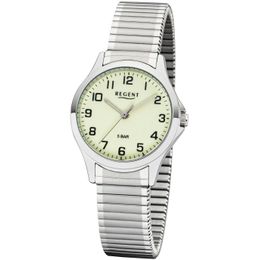 Regent Uhren Quarzuhr REGENT, silber (silberfarben, beige), Armbanduhren, Damen, Quarzuhr, Armbanduhr, Damenuhr, Flexband, Zugband, Edelstahlarmband