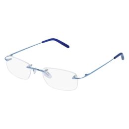 Fielmann ABC 004 CL Brille Herren | Fassung: Randlos, Quadratisch, Blau Hell