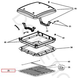 Dometic Innenrahmen passend f&uuml;r Dachhaube Mini-Heki 400 x 400 mm Ersatzteilnummer 4460004067 - Ersatzteile Dometic Dachhauben
