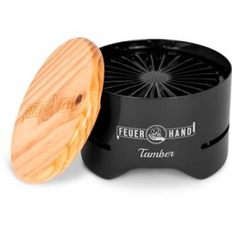 Feuerhand Tamber Tischgrill Holzkohlegrill mit Deckel und Starterkohle tiefschwarz - Holzkohlegrills