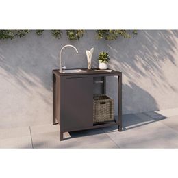 Ambia Garden Outdoork&uuml;che, Anthrazit, Metall, Kunststoff, einzeln stellbar, 90x84x61.5 cm, Gartenm&ouml;bel, Outdoor-K&uuml;chen