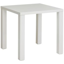 P & B Esstisch, Wei&szlig; Hochglanz, Holzwerkstoff, quadratisch, eckig, 80x75x80 cm, Esszimmer, Tische, Esstische, Esstische quadratisch