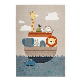 Ben'n'jen Kinderteppich Arche Noah, Mehrfarbig, Textil, Tier, rechteckig, 80x150 cm, ISO 9001, Bsci, Oeko-Tex&reg; Standard 100, f&uuml;r Fu&szlig;bodenheizung geeignet, in verschiedenen Gr&ouml;&szlig;en erh&auml;ltlich, leicht zusammenrollbar, Teppiche & B&ouml;den, Teppiche, Teppich Kinderzimmer