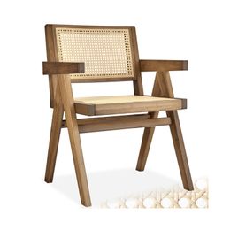 TecTake&reg; Armlehnstuhl, Boho-Stil, massives Holzgestell mit Lackierung, 59 x 56,5 x 82,5 cm, Belastbarkeit 120 kg