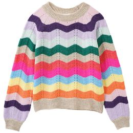Yigga M&auml;dchen Strickpullover mit Streifen