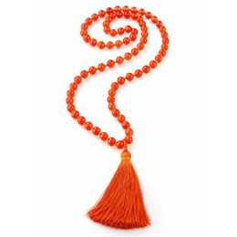 Lange Kette "Dehli", Damen, Gr. onesize, Glas, orange, Collezione Alessandro, Basic, Halsketten, mit echten Glasperlen