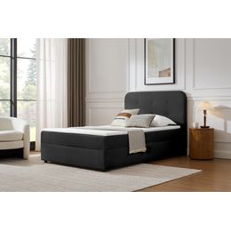 Boxbett Home Affaire "Amrum inkl. Bettkasten, Liegefl&auml;che 120 und 180x200cm", anthrazit, B:131cm L:210cm, Komplettbetten, inkl. Topper, erh&auml;ltlich in verschiedenen Farben