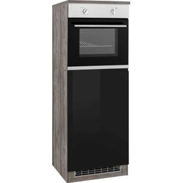Backofenumbauschrank KOCHSTATION "Ofenumbau, K&uuml;chenschrank, Umbauschrank, Schrank", schwarz (schwarz hochglanz), B:60cm H:165cm T:60cm, Holzwerkstoff, Schr&auml;nke, Backofenumbauschrank, 165 cm hoch, 60 cm breit, Nische f&uuml;r Ofen B/H/T: 56/59/55 cm, 1 T&uuml;r