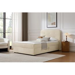 Boxbett Home Affaire "Amrum inkl. Bettkasten, Liegefl&auml;che 120 und 180x200cm", beige, B:131cm L:210cm, Komplettbetten, inkl. Topper, erh&auml;ltlich in verschiedenen Farben