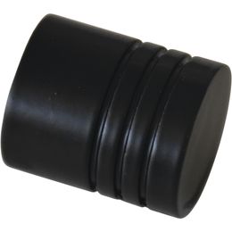 Gardinenstangen-Endst&uuml;ck Gardinia "Zylinder" Gr. 1, schwarz (schwarz, matt), 2 Stk., Gardinenstangenendst&uuml;cke, Gardinenstangen-Endst&uuml;ck, Serie Einzelprogramm Chicago &Atilde;&tilde; 20 mm