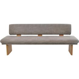 K+w Komfort & Wohnen Essbank K+W KOMFORT & WOHNEN "Longbeach Polsterbank", grau (hellgrau 83), B:224cm H:89cm T:71cm, Sitzb&auml;nke, Essbank, Spitzkissenoptik im Sitz, wahlweise in der Breite 204cm oder 224cm