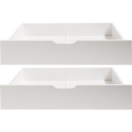 Schubkasten Hoppekids "JUMBO", wei&szlig;, B:45cm H:19cm T:58cm, MDF, Massivholz, Schubladen, Schubkasten, auf Rollen in wei&szlig; 2 St&uuml;ck