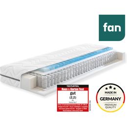 f.a.n. Taschenfederkernmatratze FAN "Solina Top T, 90x200 & mehr, 7 Zonen Wendematratze in 2 H&auml;rten", wei&szlig;, B:140cm H:22cm L:200cm, Bezug: 100% Polyester. Steppf&uuml;llung: 100% Polyester, Matratzen, Taschenfederkernmatratze, Haus & Garten Test "GUT", getestet in Gr. 90x200, H2+H3