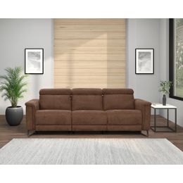 3-Sitzer OTTO HOME "LUND B: 222 cm - OTTO. Verl&auml;ssliche Qualit&auml;t. Mit Relaxfunktion", mocca, B:222cm H:97cm T:100cm, Sofas