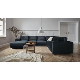 Wohnlandschaft OTTO HOME "Hobro U-Form", gr&uuml;n, B:348cm H:80cm T:270cm, Luxus-Microfaser Lederoptik (100% Polyester;Struktur grob (100% Polyester);Samtoptik (100% Polyester), Sofas, Wohnlandschaft, in 3 Bezugsqualit&auml;ten in vielen Farben