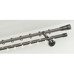 Gardinenstange Gardinia "Chicago", grau (titanfarben), L:200cm &Oslash;:20mm, Metall, Gardinenstangen, Serie Einzelprogramm Chicago &Atilde;&tilde; 20 mm