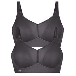 Sport-BH Anita "Sport BH mit Schale air control DeltaPad", Damen, Gr. 65, Cup D, grau (anthrazit anthrazit), Stoff, Obermaterial: 49% Polyamid PA. 39% Polyester PES. 12% Elasthan EL., BHs Sport-BH