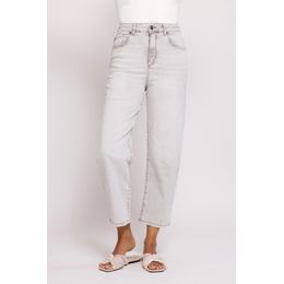 7/8-Jeans Zhrill "ZHIZA Jeans", Damen, Gr. 30, N-Gr, grau, Denim/Jeans, Obermaterial: 88% Baumwolle, 9% Polyester, 3% Elasthan, unifarben, normal 7/8-L&auml;nge, Jeans, normale Passform, ausgestellte Beinform