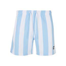 Badeshorts Urban Classics "Urban Classics Herren Pattern Swim Shorts", Herren, Gr. 4XL, US-Gr&ouml;&szlig;en, blau (balticblaubarstripe), 100% Polyester, Badehosen Badeshorts