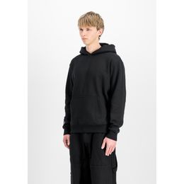 Hoodie Alpha Industries "Label Hoodie Backprint", Herren, Gr. L, schwarz, Obermaterial: 80% Baumwolle, 20% Polyester, regular fit, Sweatshirts Hoodie