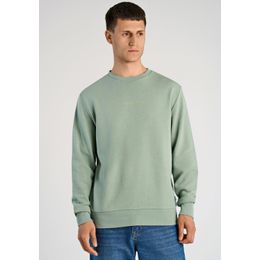 Sweatshirt LINDBERGH "Sweatshirt Relaxed Fit", Herren, Gr. L, gr&uuml;n (sage gr&uuml;n), Obermaterial: 85% Baumwolle, 15% Polyester, unifarben, l&auml;ssig geschnitten, Sweatshirts Sweatshirt