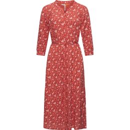 Maxikleid Ragwear "Meve", Damen, Gr. M (38), Normalgr&ouml;&szlig;en, lila (himbeere), Obermaterial: 100% Viskose, figurumspielend kn&ouml;chellang, V-Ausschnitt, &Auml;rmel ohne &Auml;rmelschlitz normaler Saum mit Druckkn&ouml;pfen,verstellbar, Kleider Maxikleid, Leichtes Langarmkleid mit Blumenmuster
