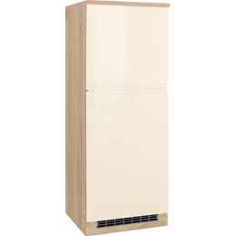 K&uuml;hlumbauschrank KOCHSTATION "K&uuml;hlschrankumbau, K&uuml;chenschrank, Umbauschrank, Schrank", beige (creme hochglanz), B:60cm H:165cm T:60cm, Holzwerkstoff, Schr&auml;nke, 165 cm hoch, 60 cm breit, Nische f&uuml;r K&uuml;hlschrank: 56/88/55 cm, 2 T&uuml;ren